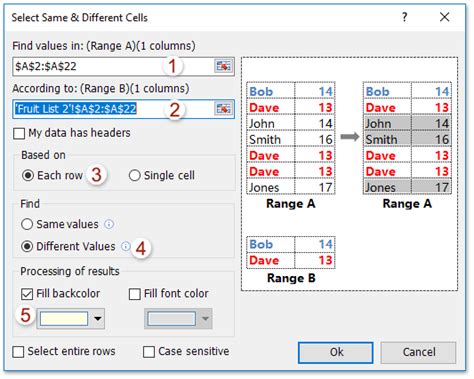 how to compare two columns for highlighting missing values in excel