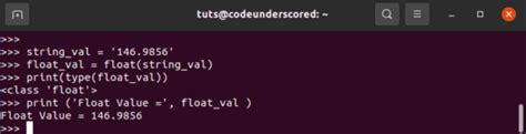 how to convert string to float in python code underscored