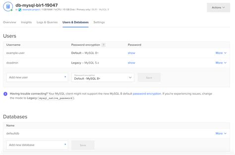 how to manage mysql users and databases in a database cluster