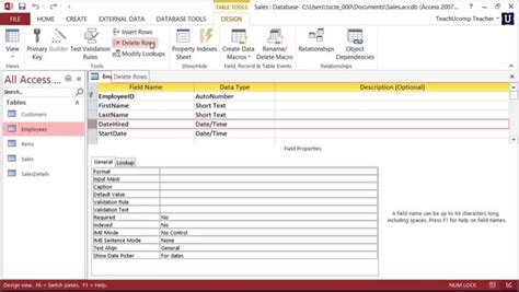 delete a table field in access tutorial teachucomp inc