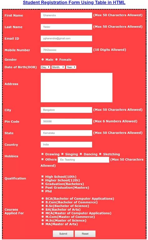 40 creating a registration form using javascript