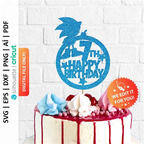 Personalized Hedgehog Cake Topper Svg Happy Birthday Cake Topper Svg