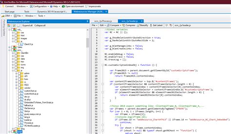 dynamics crm edit model driven app web resource jscript with visual