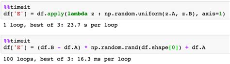 python how to apply random uniform to two columns of a dataframe