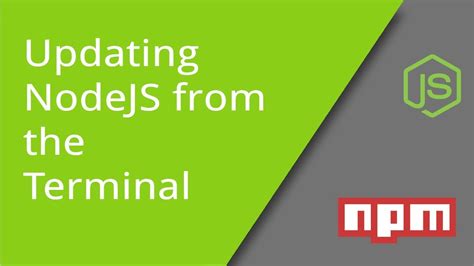 updating nodejs from the terminal youtube