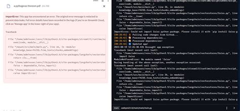 modulenotfounderror no module named faiss 🎈 using streamlit