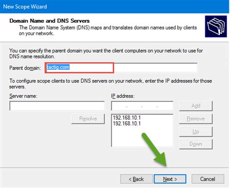 create dhcp server scope on windows server 2016 step by
