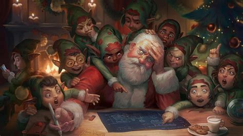 Hd Wallpaper Art Santa Claus Christmas Christmas Day Elf Elves