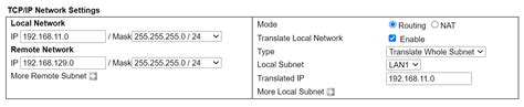 ipsec tunnel between two draytek routers using the same ip subnet draytek