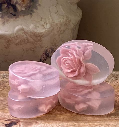 Clear Rose Glycerin Soap Bar Handmade Soap Soap Bar T For Her