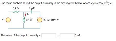 solved use mesh analysis to find the output current io in