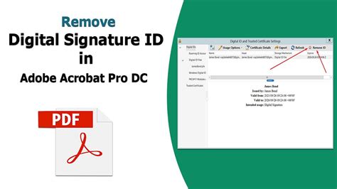 how to remove digital signature id in adobe acrobat pro dc youtube