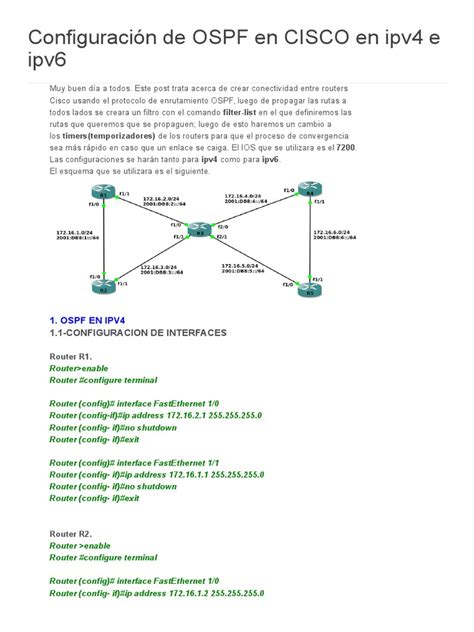 configuración de ospf en cisco en ipv4 e ipv6 taringa pdf router
