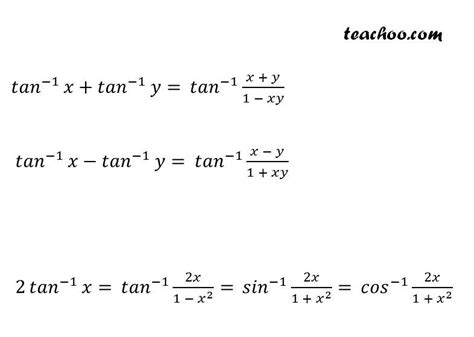 Inverse Trigonometry Formulas With Examples Teachoo Formulae Bas