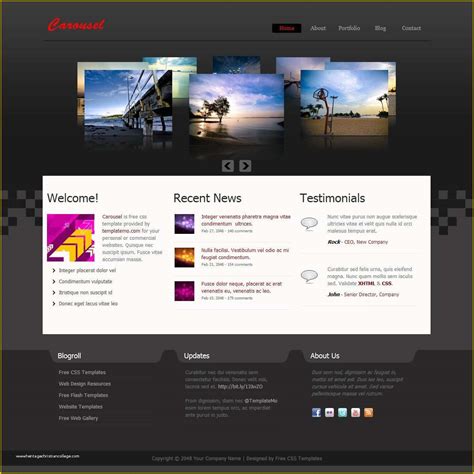 free html css templates of best free css templates for the year 2012