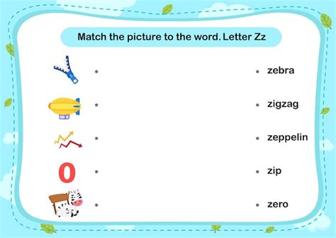 Unir Palabras Con El Vector De Ilustración De La Letra Z De Las