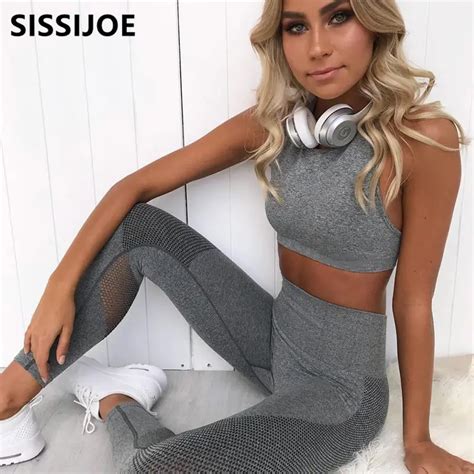 Solid Hollow Out Breathable Yoga Sets Sexy Patchwork Women Sportswear