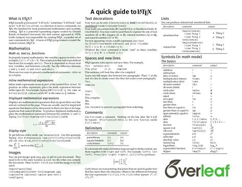 overleaf and latex resources overleaf online latex editor