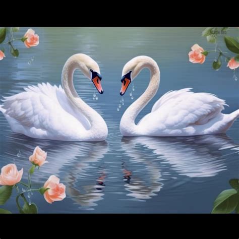 Premium Photo Beautiful Two White Mute Swan Birds True Love Heart