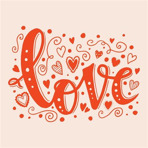 Free Vector Love Lettering In Vintage Style