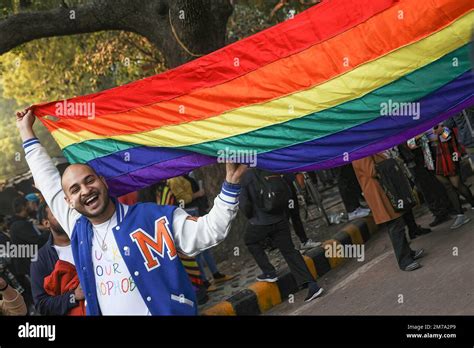 New Delhi India 08th Jan 2023 Members And Supporters Of Lgbtqai