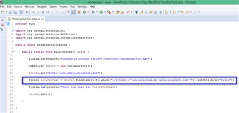 selenium by arun reading tool tip text using getattribute