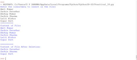 tgtpgtcs practical no 10 create a text file and remove the lines