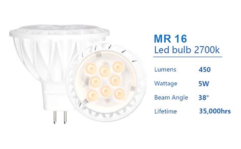 Gohdlamp Mr16 Led Bulbs Warm White Gu5 3 Spot Light Bulb 6 Pack 12v 5w