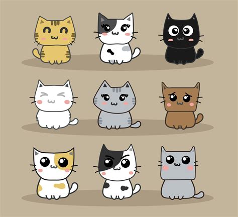 Conjunto De Dibujos Animados De Gatos Vector Premium Porn Sex Picture