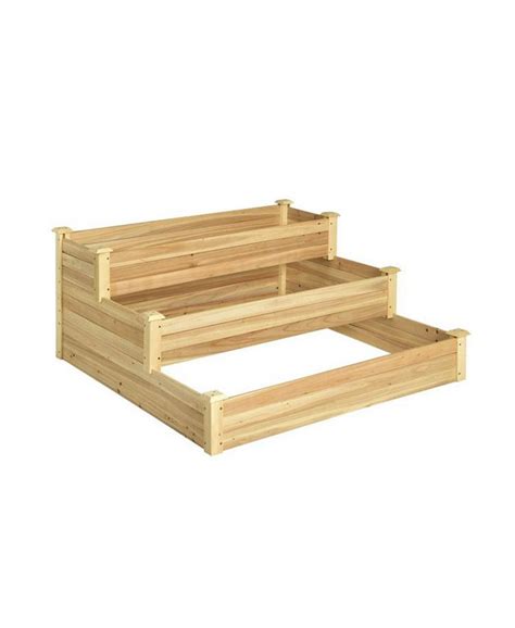 Slickblue 3 Tier Raised Garden Bed Wood Planter Kit For Flower