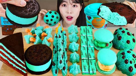 Asmr Mukbang 민트초코 디저트 아이스크림 초콜릿 마카롱 먹방 And 레시피 Dessert Ice Cream