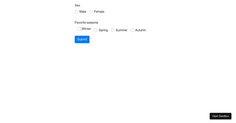 react final form list of checkboxes and radio buttons forked