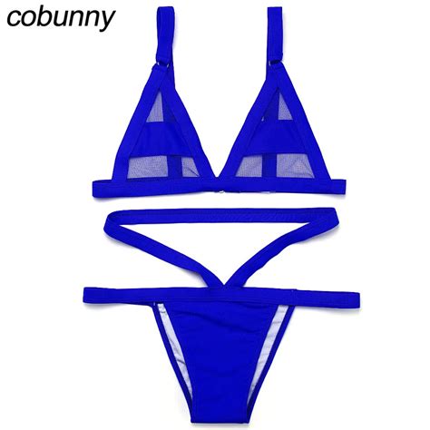 Buy Cobunny Sexy Women Mesh Bikini Set Hollow Out