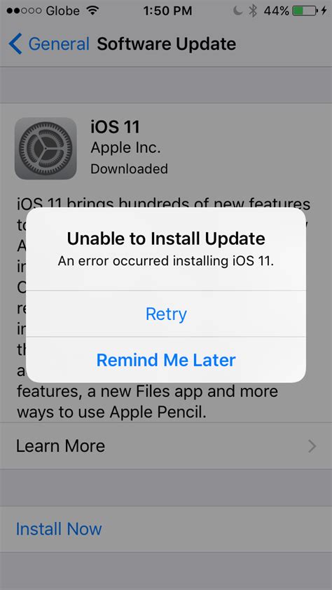 ios update error 102