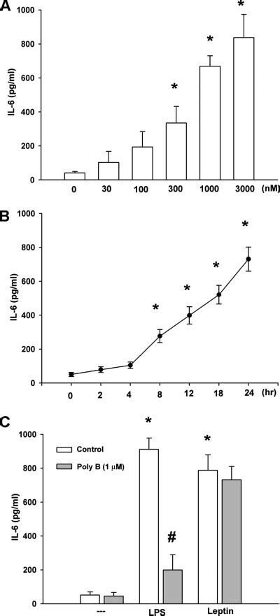 Concentration And Time Dependent Increase In Il 6 Production By Leptin