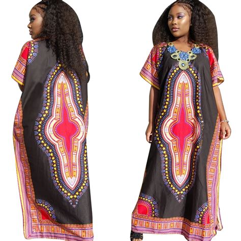 2016 New Enthic African Long Dashiki Pattern Print Long Dresses Short