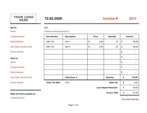How To Create An Invoice Using Excel Sample Excel Tem