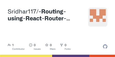 github sridhar117 routing using react router part 2