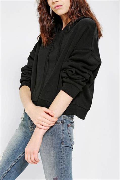 Urban Outfitters Bdg Cropped Hoodie Sweatshirt In Black Lyst