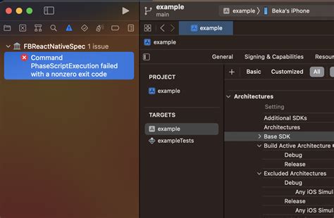 command phasescriptexecution failed with a nonzero exit code on ios