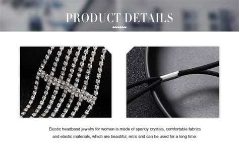 Brinie Rhinestone Head Chain Silver Stretch Headband
