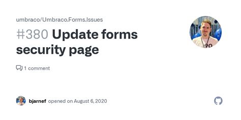 update forms security page · issue 380 · umbraco umbraco forms issues
