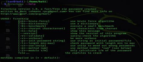 fcrackzip tool crack a zip file password in kali linux geeksforgeeks