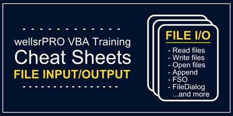 vba cheat sheets