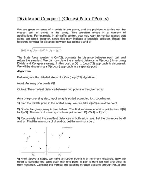 practical 3 divide and conquer closest pair of points