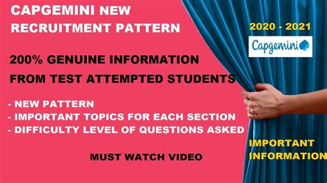 capgemini test pattern topics questions difficulty level 2020
