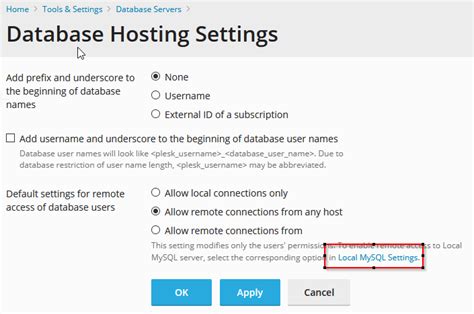 how to enable remote access to mysql server in plesk plesk help center