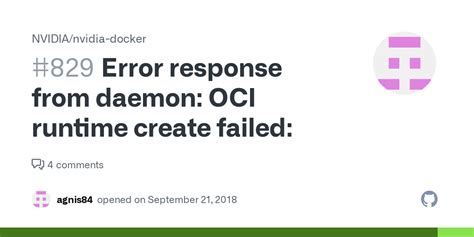 error response from daemon oci runtime create failed · issue 829