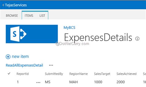 creating an app scoped external content type ect in