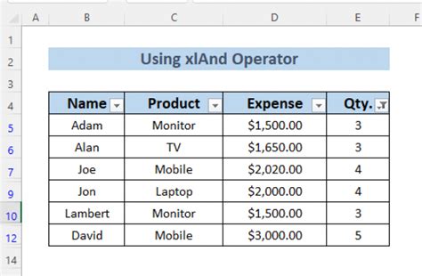 filter different column by multiple criteria in excel vba